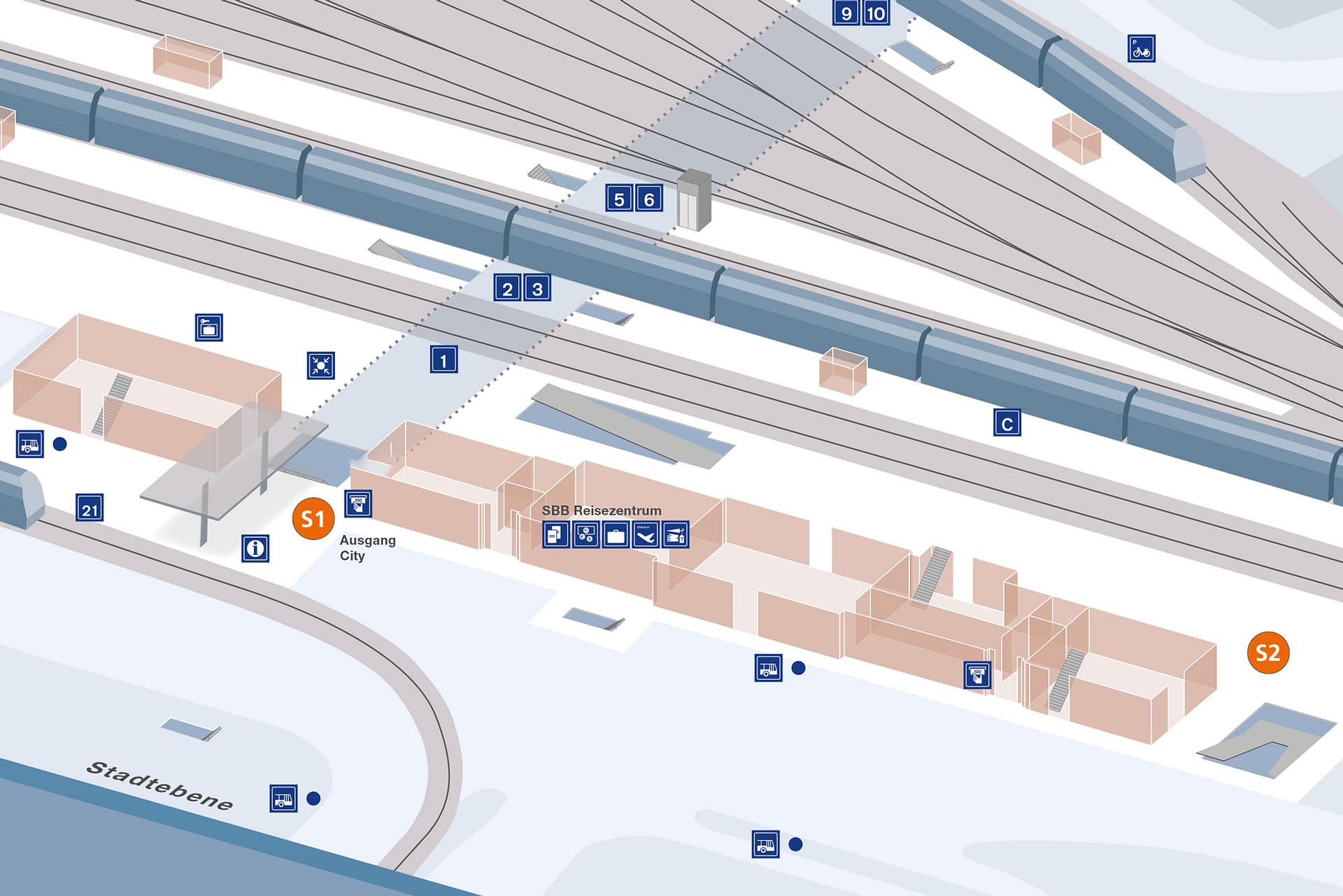 Distribution points Solothurn railway station - SBB Real Estate Promotions