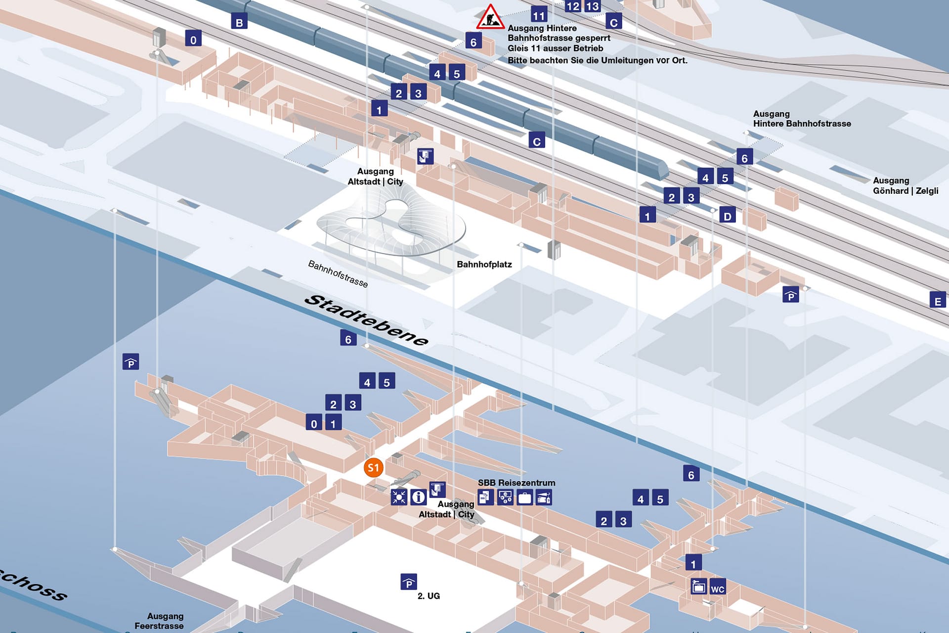 Distribution points Aarau railway station - SBB Real Estate Promotions